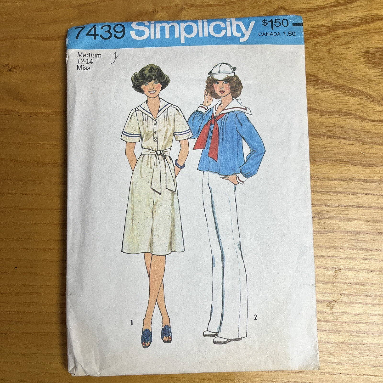 Simplicity 7439 Size Medium 12-14 Bust Pull Over Dress or Top Vintage ...