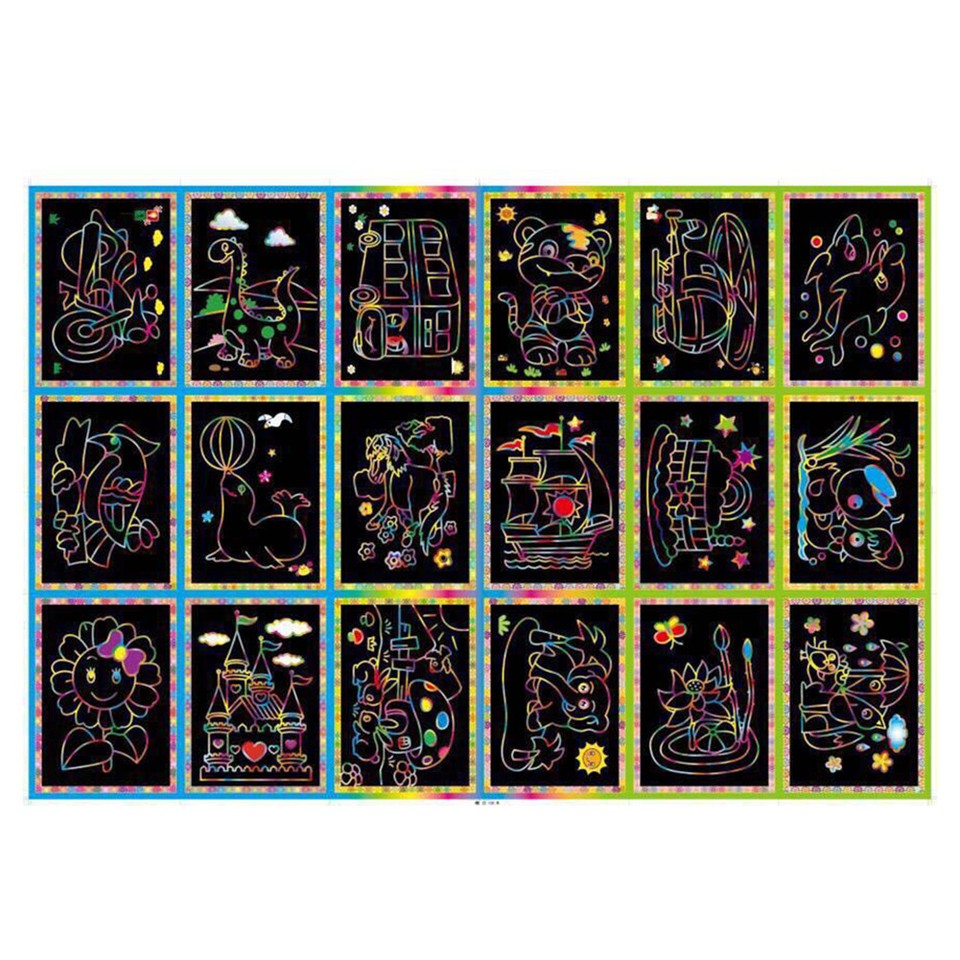 Kids Handmade Scratch Paper Drawing Scraping Painting Toys Random ...