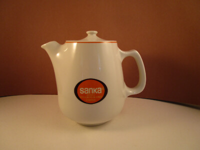 Vintage Sanka Caffein Free Coffee Pot Advertising Hall China | eBay