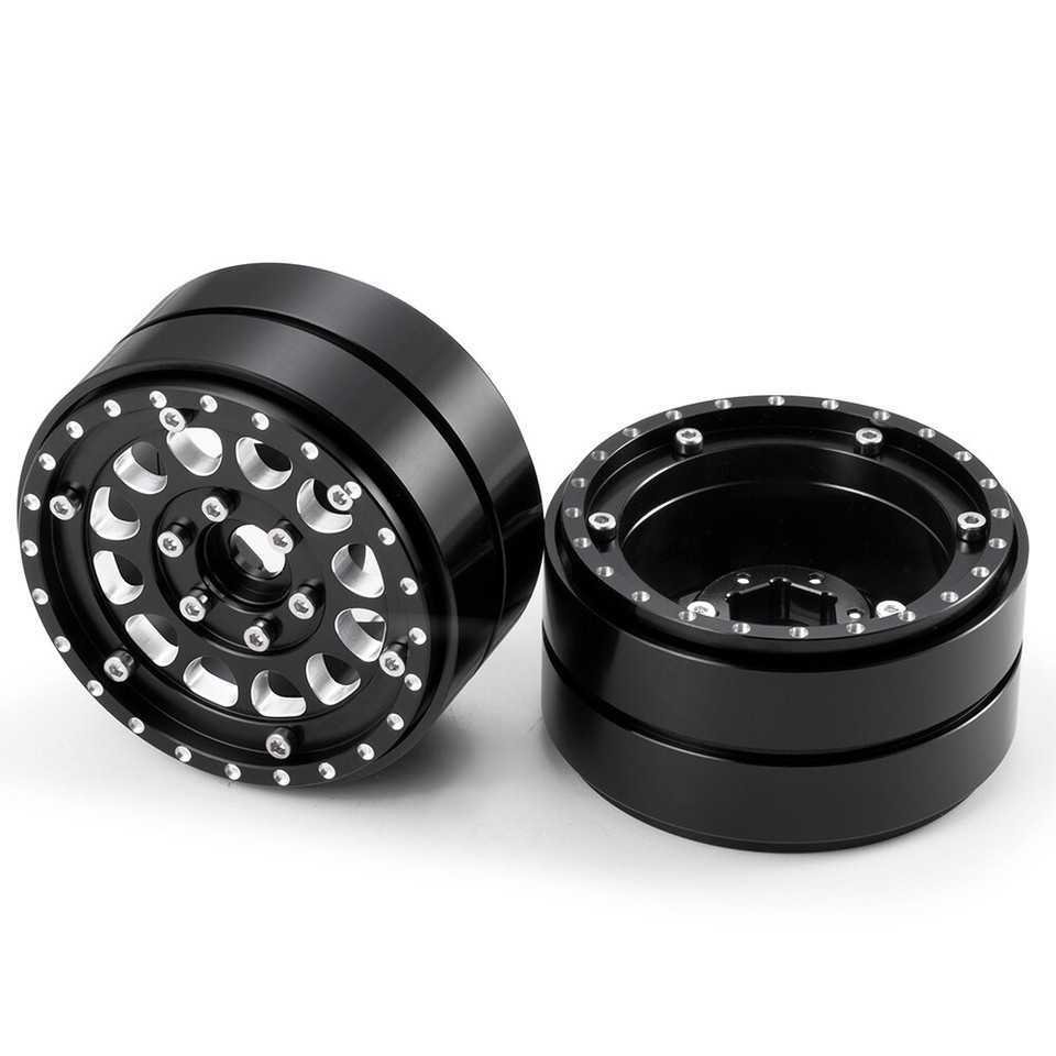 RCBATER 4PCS Alum 1.9" Dually Beadlock Wheels Rims for 1/10th RC ...
