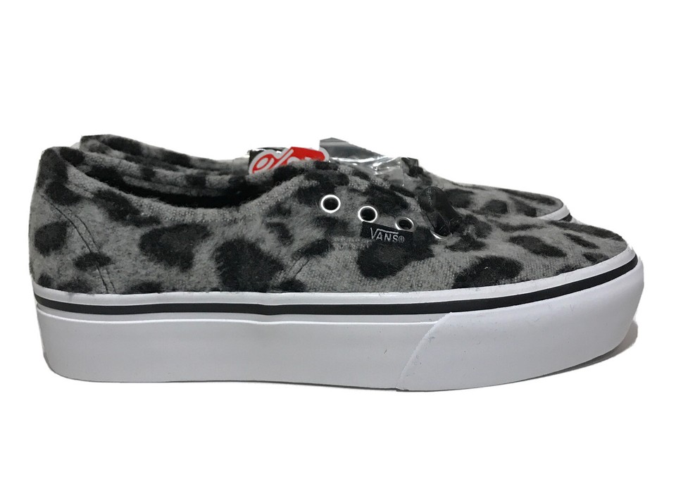 Vans Platform Fuzzy Snow Leopard Womens Size 7 Skateboarding Casual ...