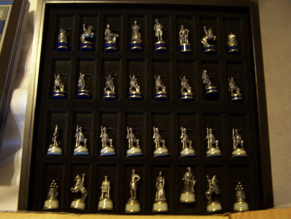 FRANKLIN MINT CIVIL WAR CHESS SET EXCELLENT EARLY EDITION VERY CLEAN #1 ...