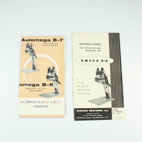 Omega Simmon - Omega B-8 - Photo Enlarger Instructions - Manual ...