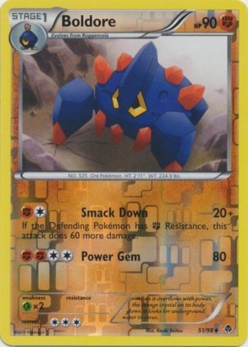 Boldore - 51/98 - Uncommon - Reverse Holo NM, English Pokemon Emerging ...