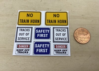 G scale Railroad Safety Signs Decals (set of 8 Decals) | eBay