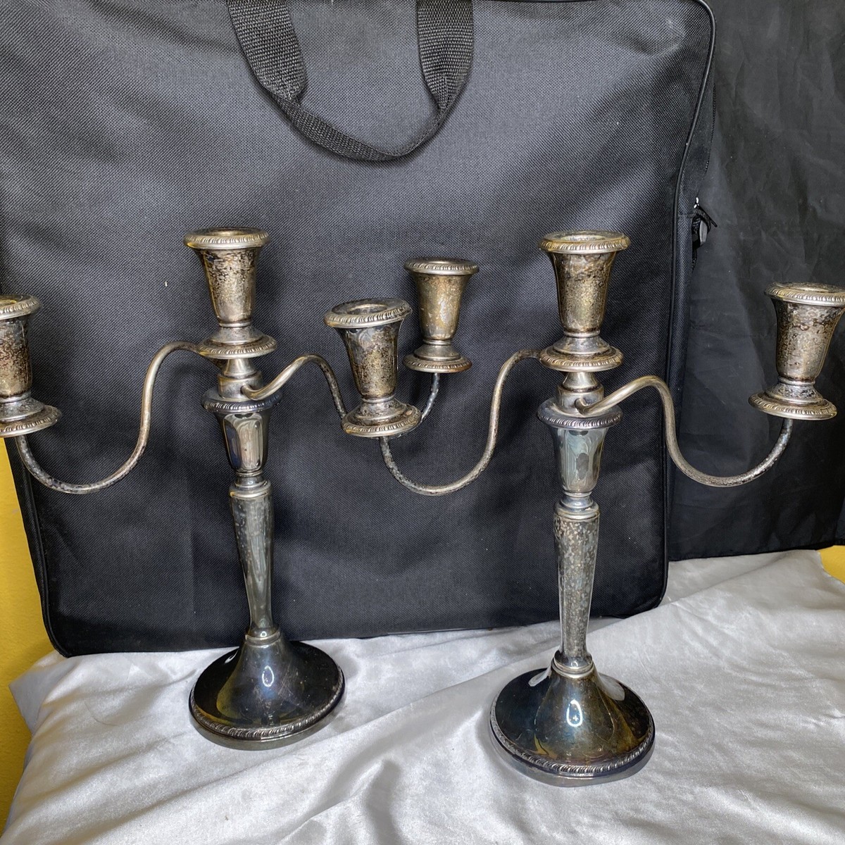 Sheffield Silverplate Candelabra Two Arm
