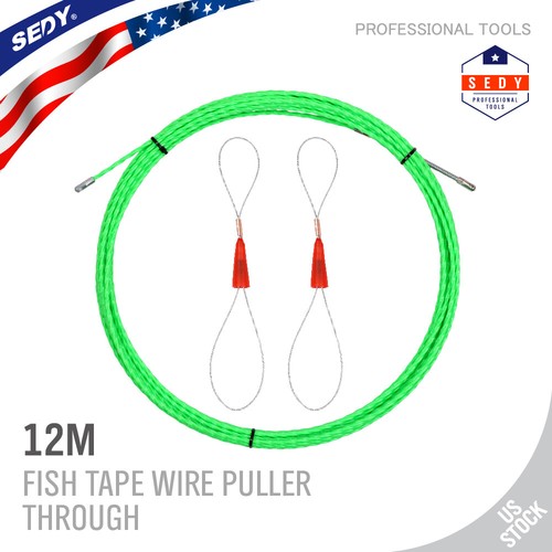 40FT Fish Tape Wire Puller Through Wall, Electrical Fish Tape Pull Push ...