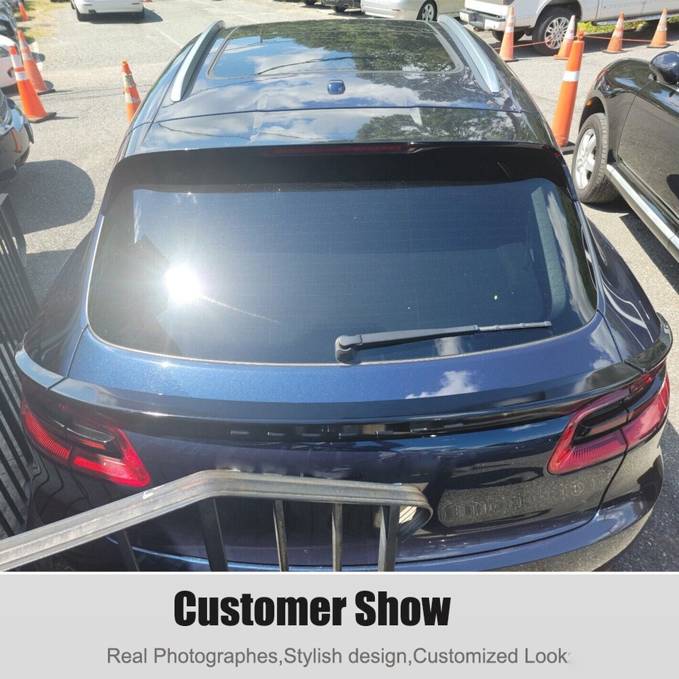 For Porsche Macan 2014-2017 Glossy Black Rear Middle Trunk Spoiler ...