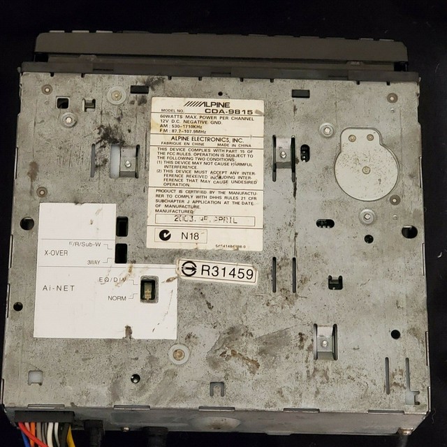 Alpine CDA-9815 CD Player In Dash Receiver for sale online | eBay