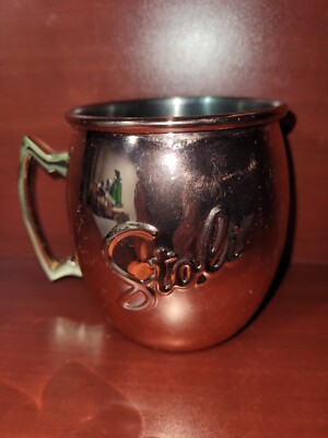 Stoli Moscow Mule Copper Plated Mug Stainless Interior Brass Handle | eBay