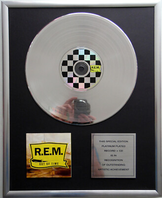 R.E.M. Out of Time CD Cover + 12" Vinyl goldene / platin Schallplatte ...