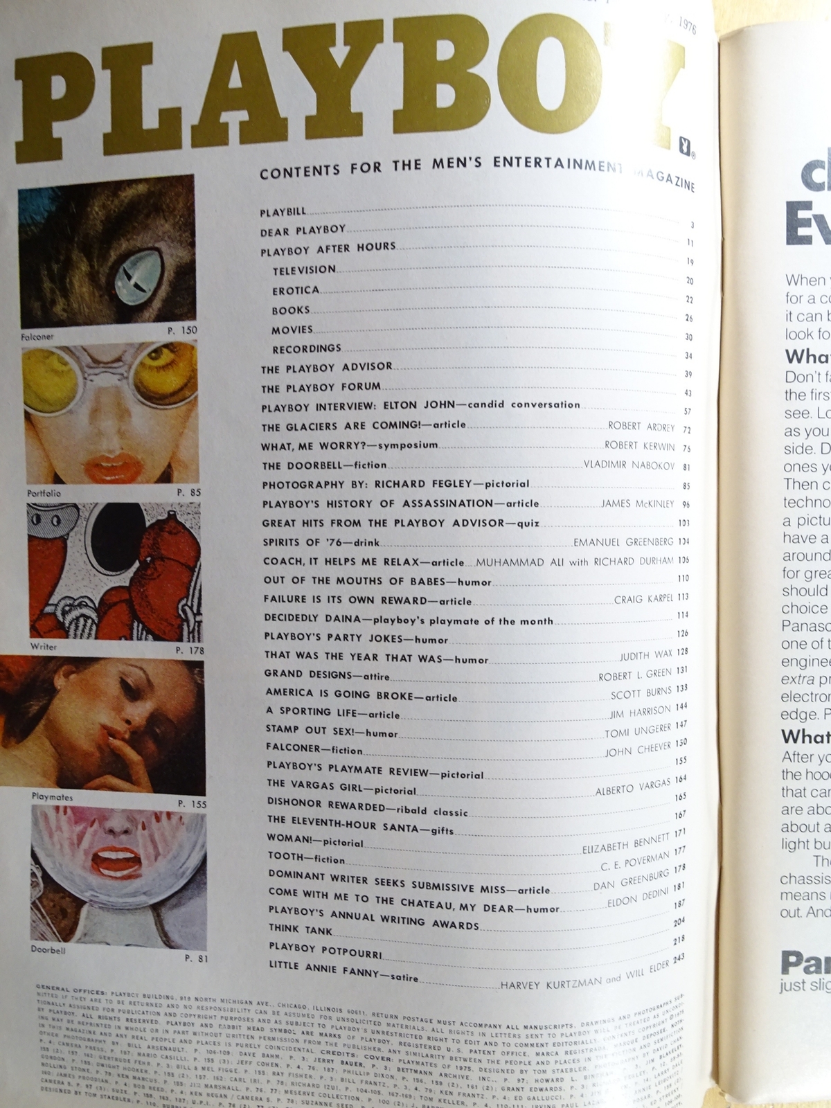 Original Playboy Magazine January 1976 Diana House, Vargas Girl, '75 ...