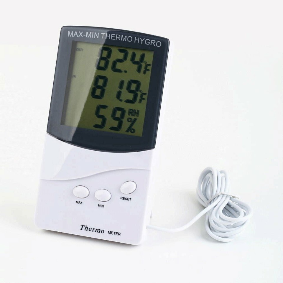 Digital Thermometer Hygrometer In/Outdoor Temperature Humidity Tester ...