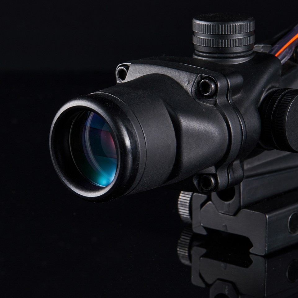 4x32 ACOG Optical Rifle Scope True Fiber Optic Red Illuminated ...