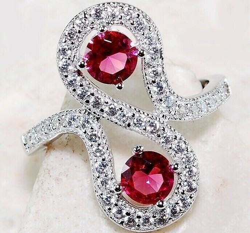 3CT Treated Ruby & Topaz 925 Solid Sterling Silver Ring Sz 7 IB1-1 | eBay