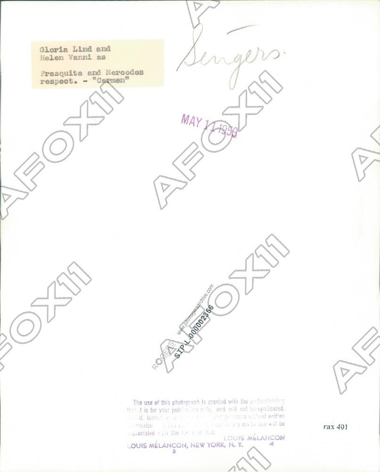 1959 Opera Singers Gloria Lind & Helen Vanni Press Photo | eBay