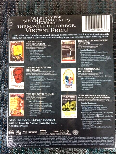 VINCENT PRICE COLLECTION VOL. 1-Scream Factory Blu-Rays In OOP Slipcase ...