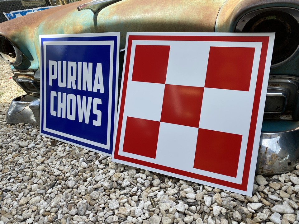 Antique Vintage Old Style Purina Chows Farm Feed Signs! | eBay