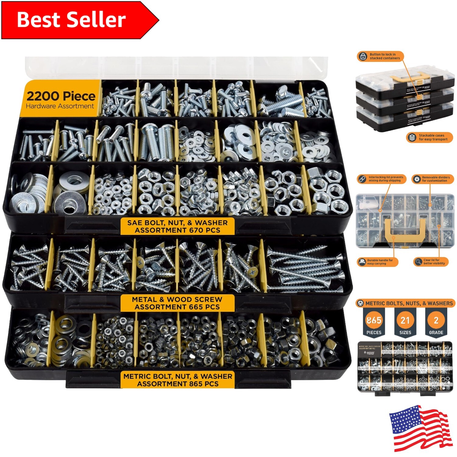 Chrome-Finished Hardware Assortment: 2200 Pieces for Professional and ...