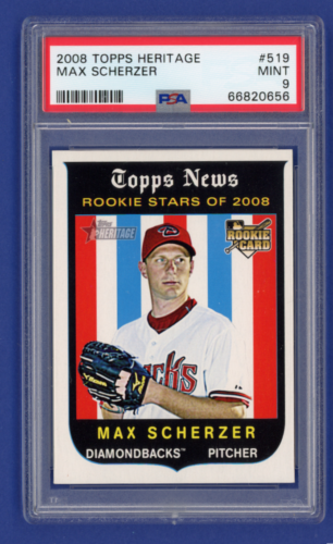 2008 Topps Heritage MAX SCHERZER ROOKIE CARD (RC) #519 DBacks/NYMets ...