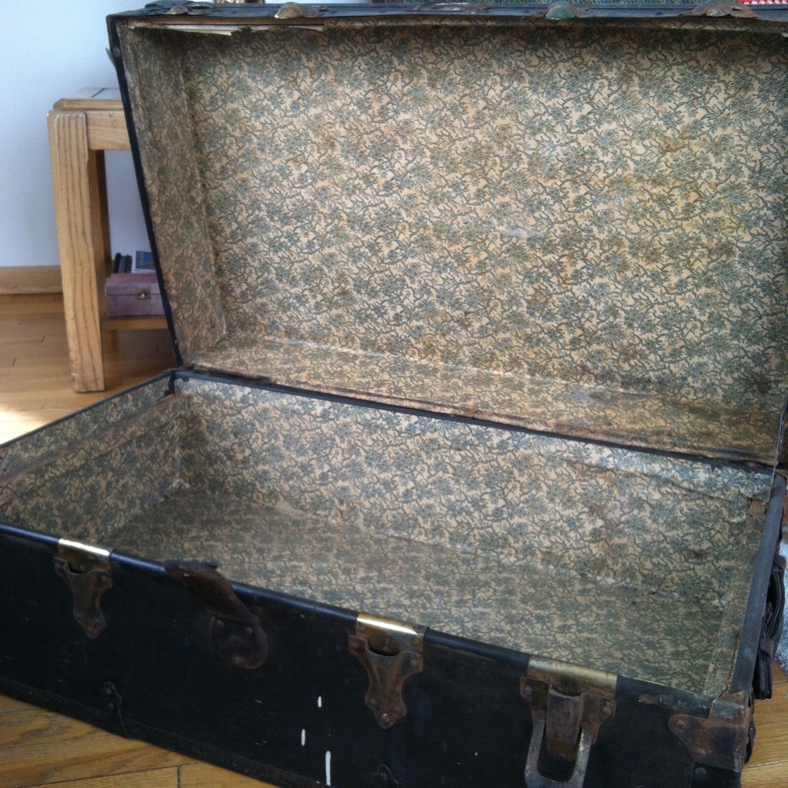 Antique Steamer Trunk Vintage USA Excelsior Lock | eBay
