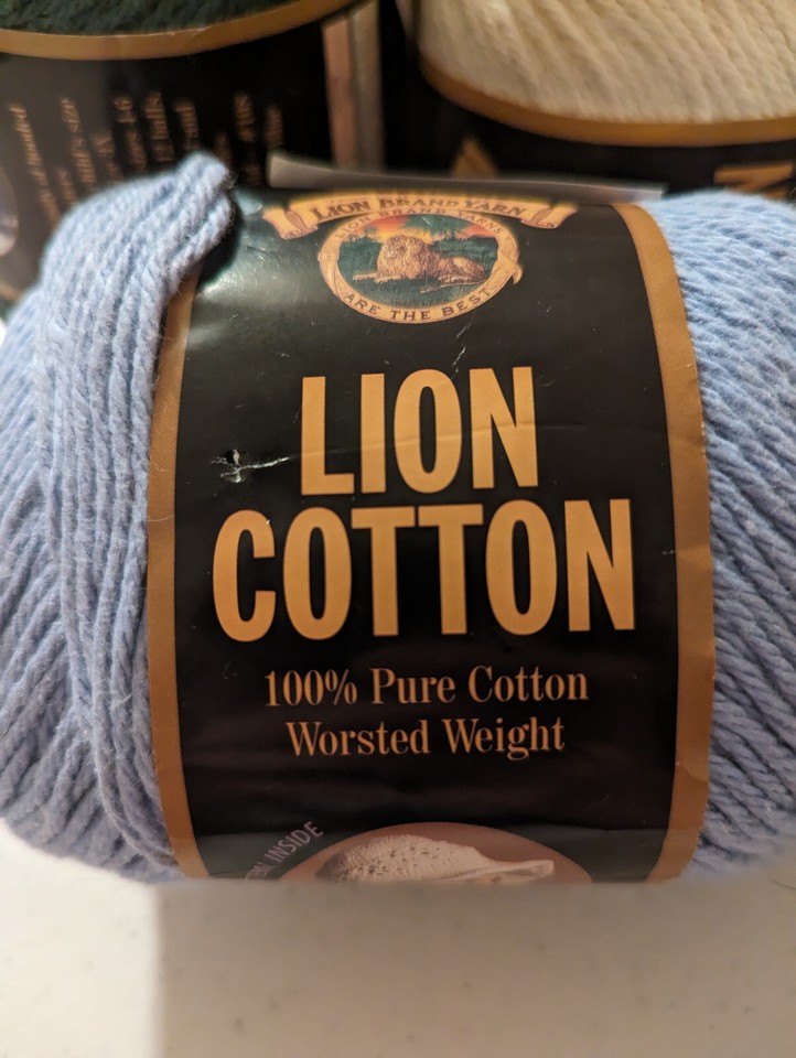 Lion Brand Lion Cotton Yarn 100% Pure Cotton Multiple Colors 5 oz ...