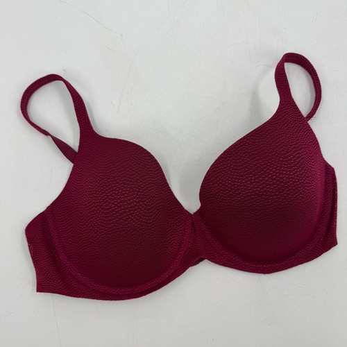 Body by Victoria 36D Red Textured Lined Demi T-Shirt Bra | eBay
