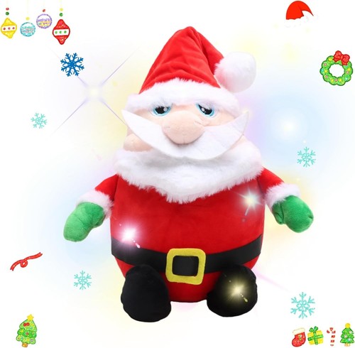 11" Glowing Santa Plush Toy, Soft Light-Up Santa Stuffed Animal, Gentle ...