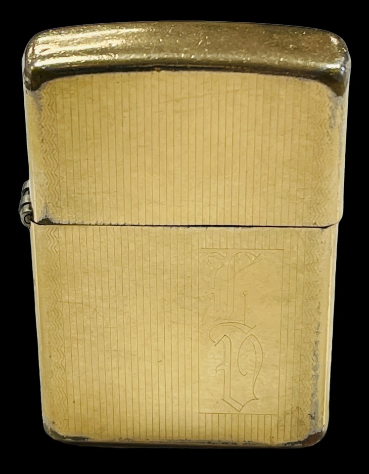 OLD Vintage 1950's Zippo 10k Gold Filled Lighter Fancy Engine Turned LD ...