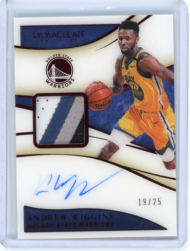 2019/20 Panini Immaculate Ruby Patch Autograph #PA-AWg Andrew Wiggins ...