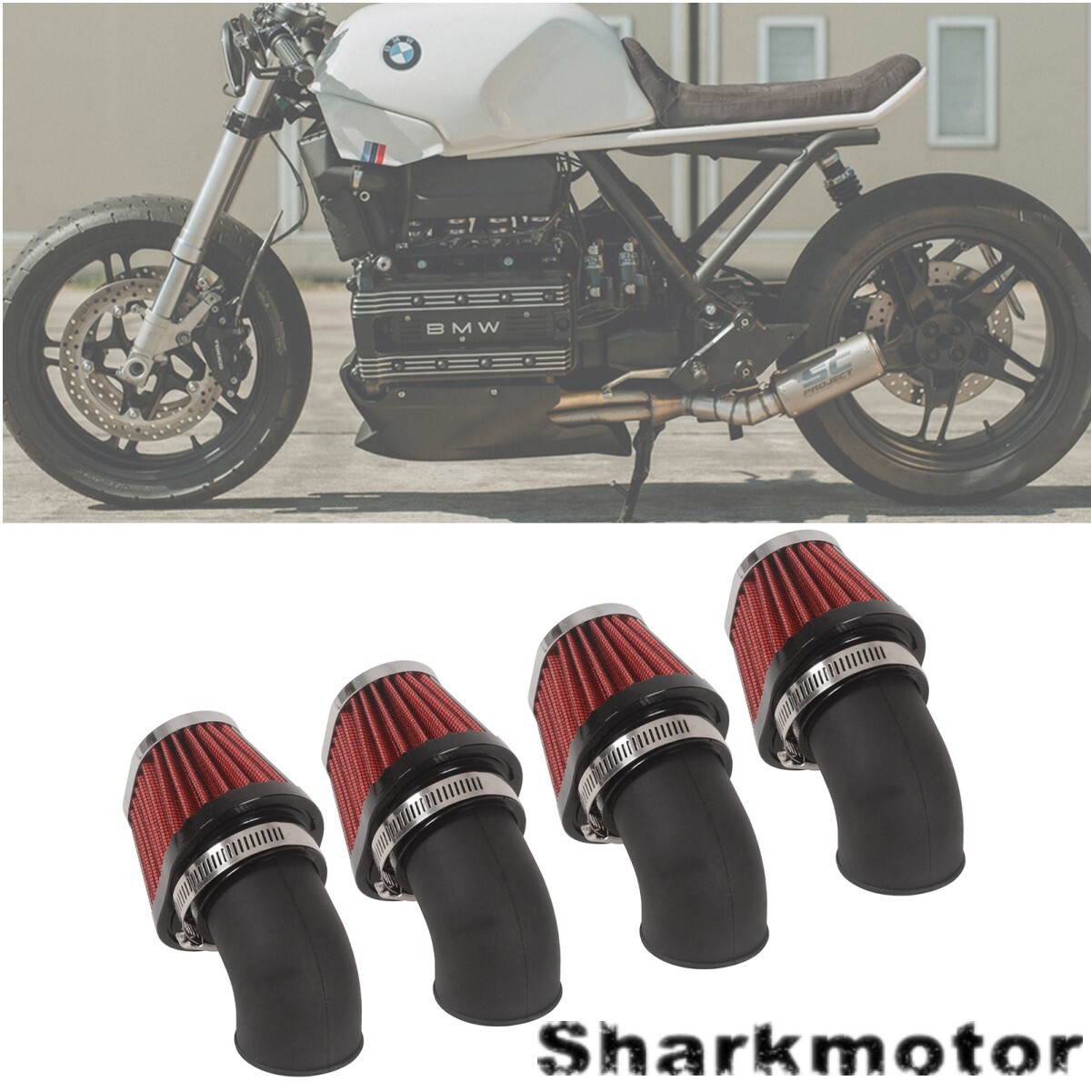 For BMW K100 Air Intake Filter Kit For Tube Elliptical Vintage 4pcs RD ...