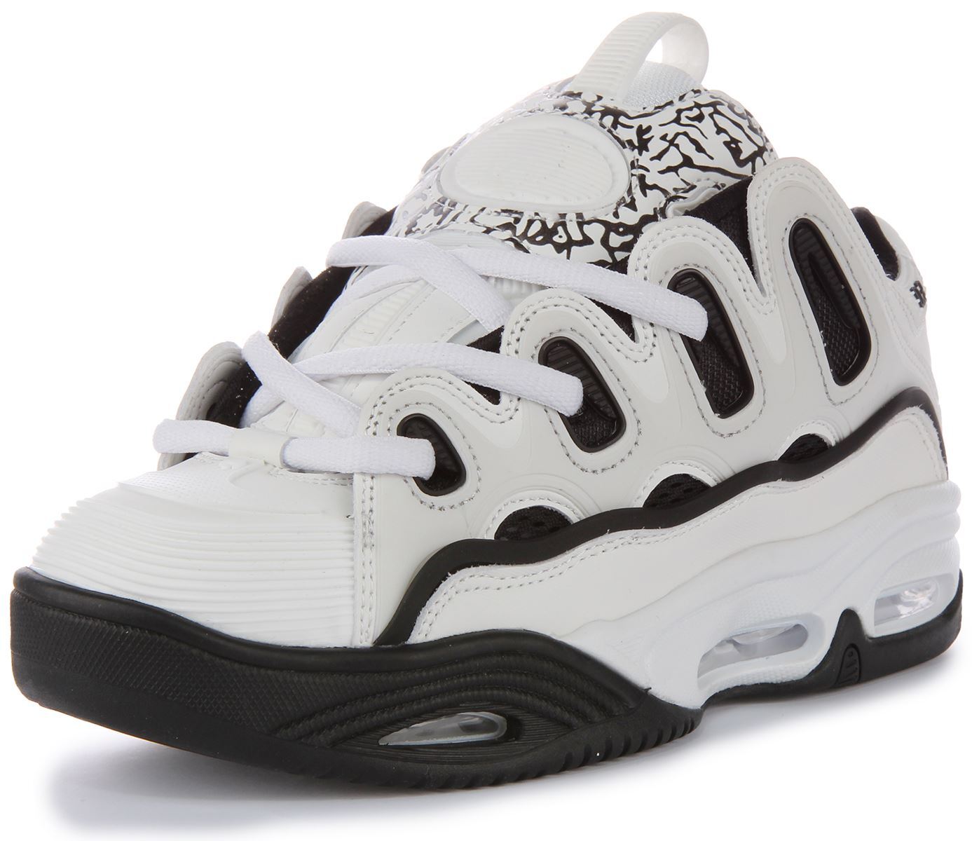 Osiris D3 2001 Chunky Sole Lace Up Skateboard Trainer White Black Mens ...