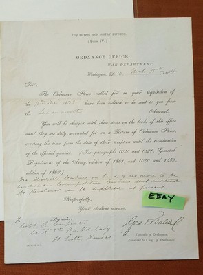 Civil War Ordnance War Department George T Balch Signed | eBay