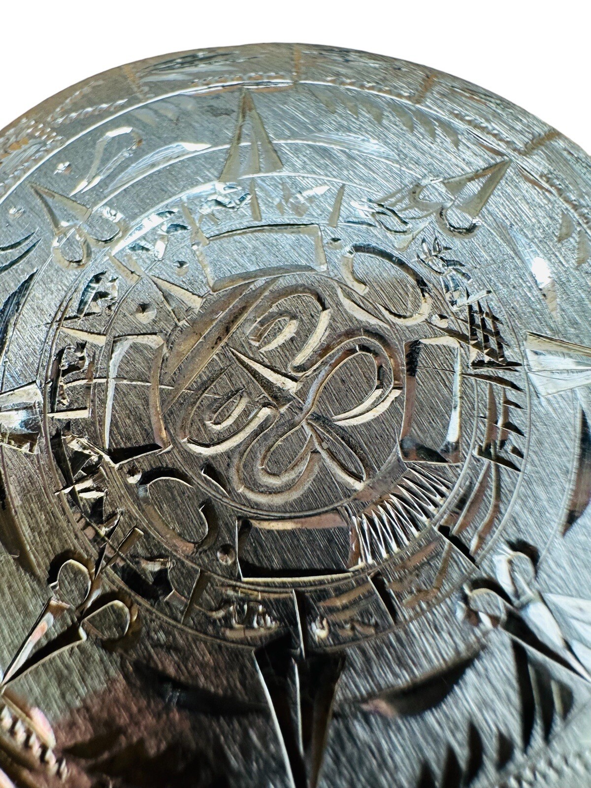 925 Sterling Silver Aztec Mayan Calendar Sun Dial Pin… - Gem
