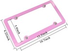 2Pcs Pink Aluminum UV Resistant License Plate Frame Covers 4 Holes ...