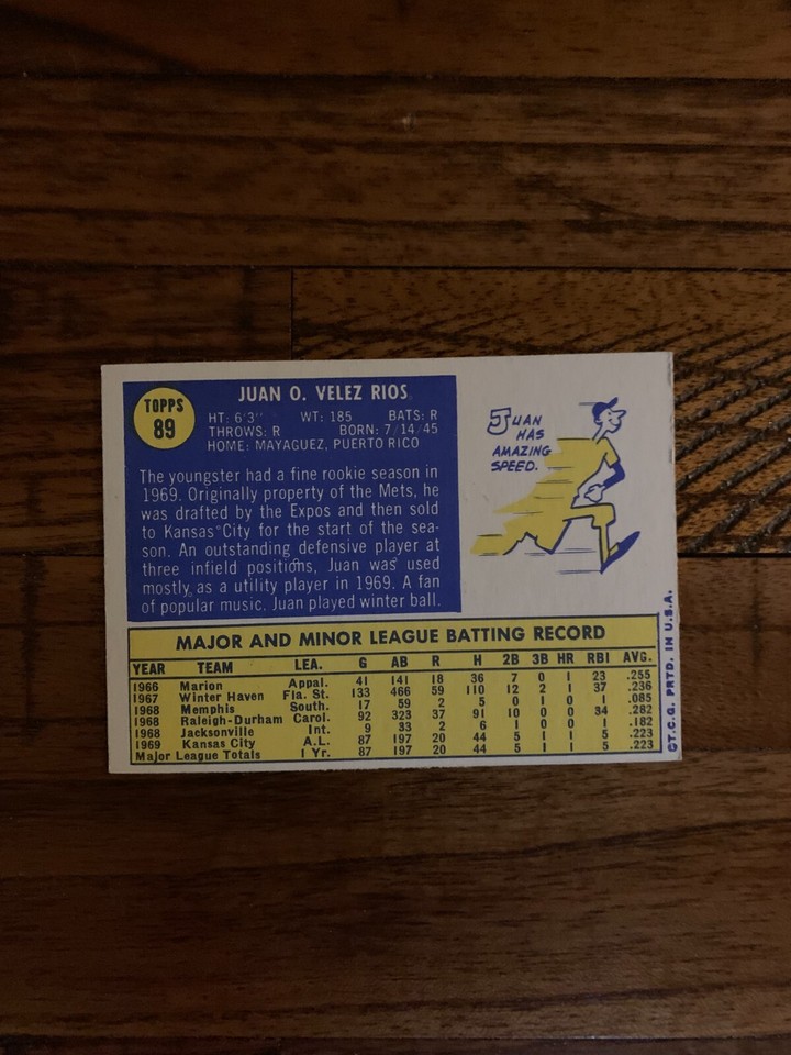 1970 TOPPS BASEBALL JUAN RIOS #89 EXMT+ | eBay