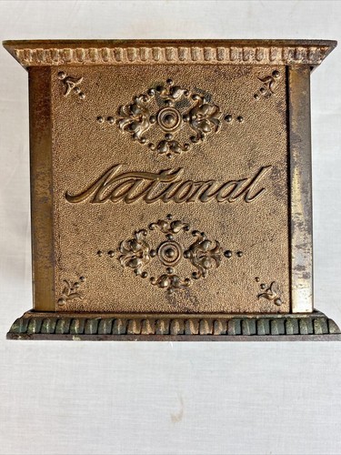NATIONAL CASH REGISTER Antique Fancy Brass RECIEPT BOX with Key | eBay