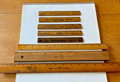 8 piece ANTIQUE WOODEN RULER COLLECTION five 6", one 12", one 15" | eBay