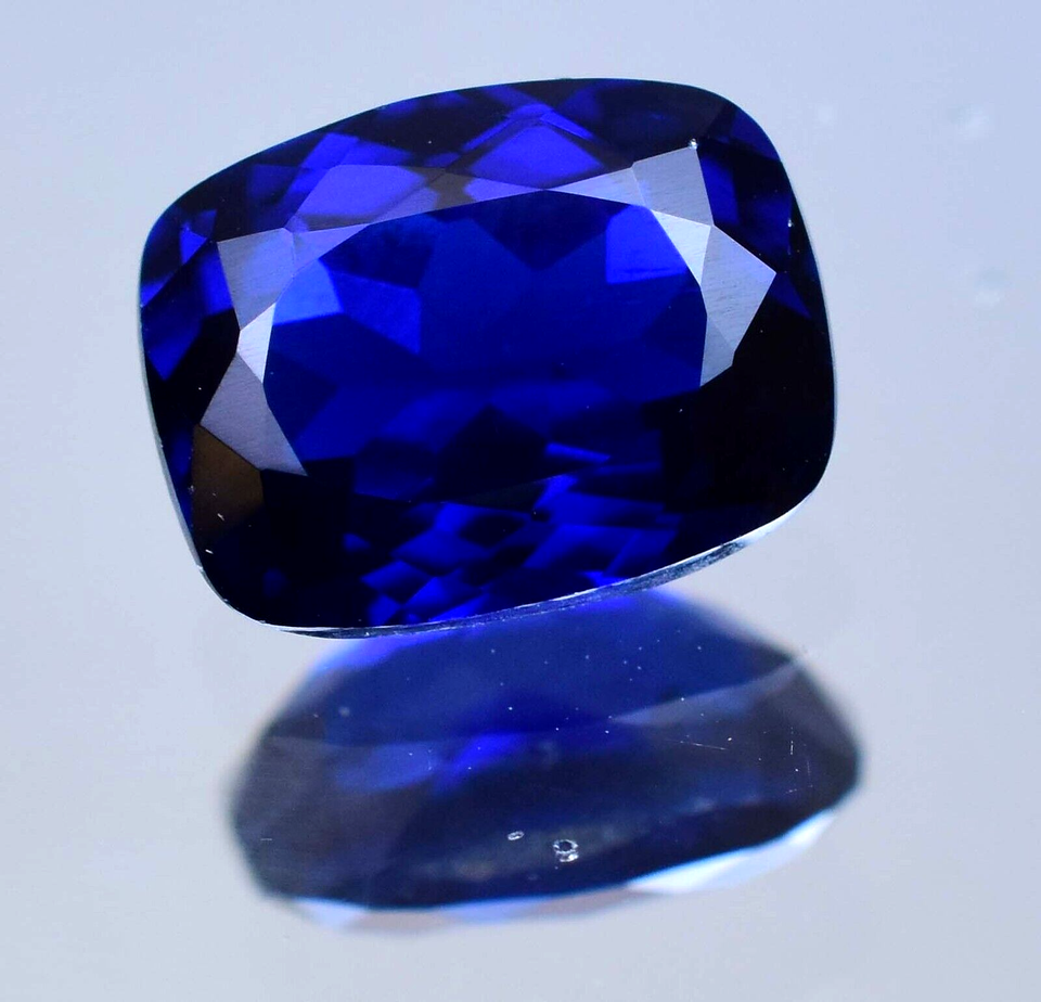 4.30 Ct Natural Deep Blue Tanzanite D Block Cushion Certified Loose ...