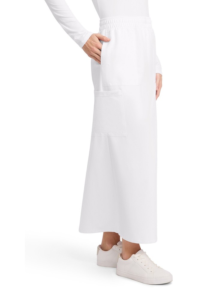 Cherokee Scrubs Women's 3-Pocket Elastic Waist Skirt CK564A WHT White ...