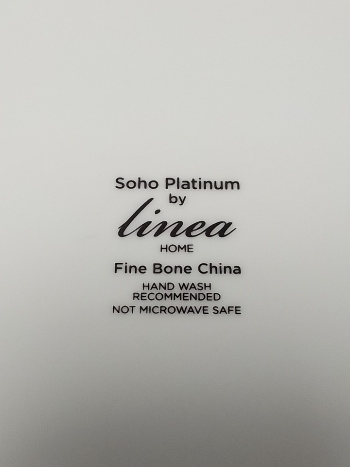 Soho Platinum by Linea ~ Set of 6 Dinner Plates ~ Excellent Condition ...
