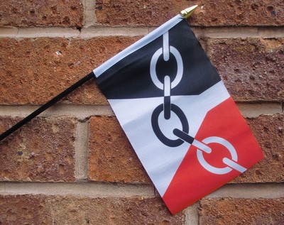 BLACK COUNTRY HAND WAVING FLAG small 6" x 4" with 10" pole WEST ...