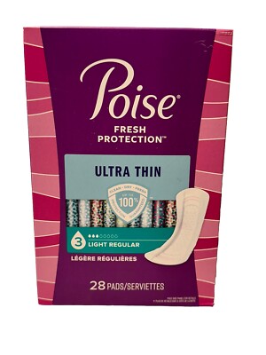 Poise Pads Ultra Thin Box Of 28 Light Regular Absorbency | eBay
