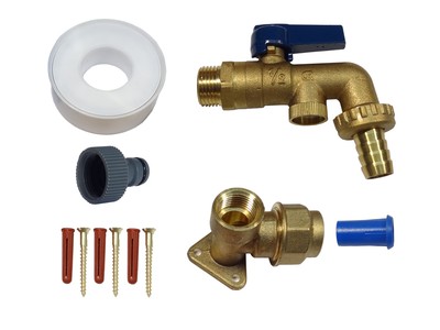 20mm MDPE Lever Outside Tap Kit With Double Check Valve Tap And Brass ...