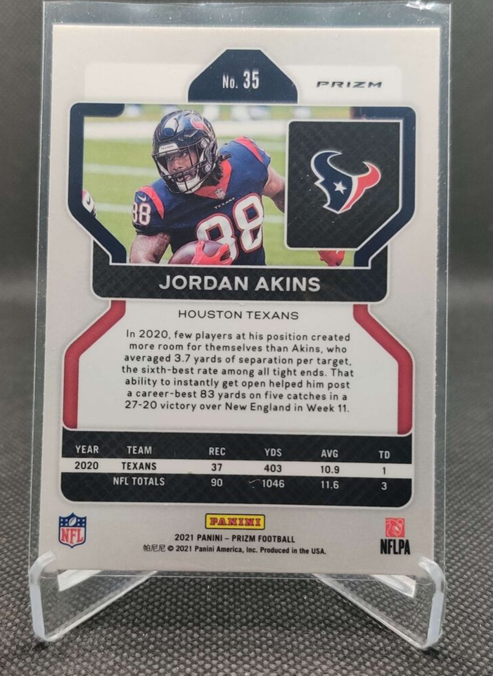 2021 Panini Prizm #35 Jordan Akins Orange Disco Houston Texans football ...