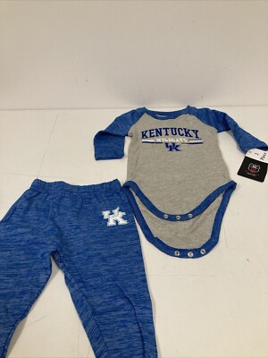 Wes and Willy Baby Kentucky Wildcats Long Sleeve One Piece and Pant Set ...