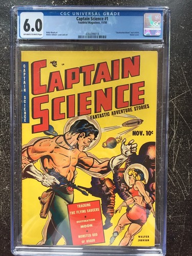 CAPTAIN SCIENCE #1 CGC FN 6.0; OW-W; Wally Wood art; robot cover! | eBay