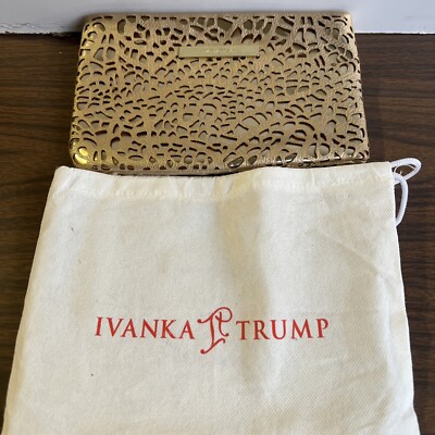 Ivanka Trump, Wallet Purse Clutch Satchel w/Dust Cover, Gold | eBay
