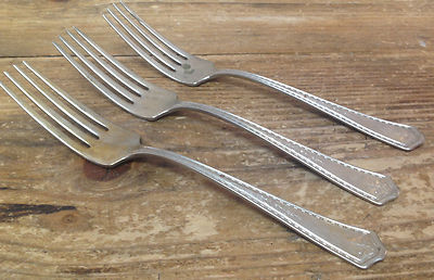 Antique Simeon L & H Rogers Nickel Silver Oakland Oneida 3 Dinner Forks ...