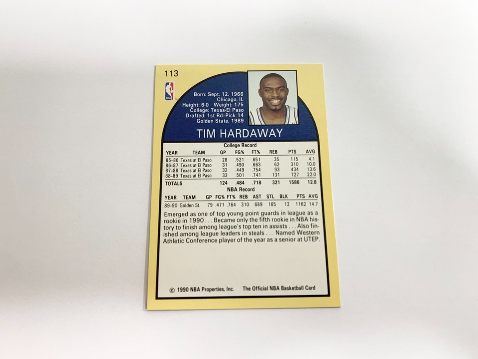 Tim Hardaway Rookie RC 1990 NBA Hoops Card # 113 | eBay